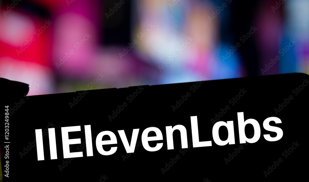 Dhaka, bangladesh- 25 Nov 2024: Elevenlabs logo is displayed on ...