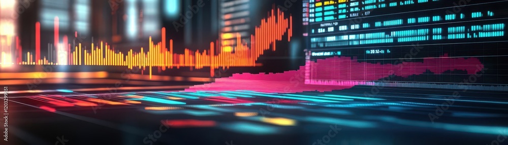 Investment market risk analysis flat design front view stock ...