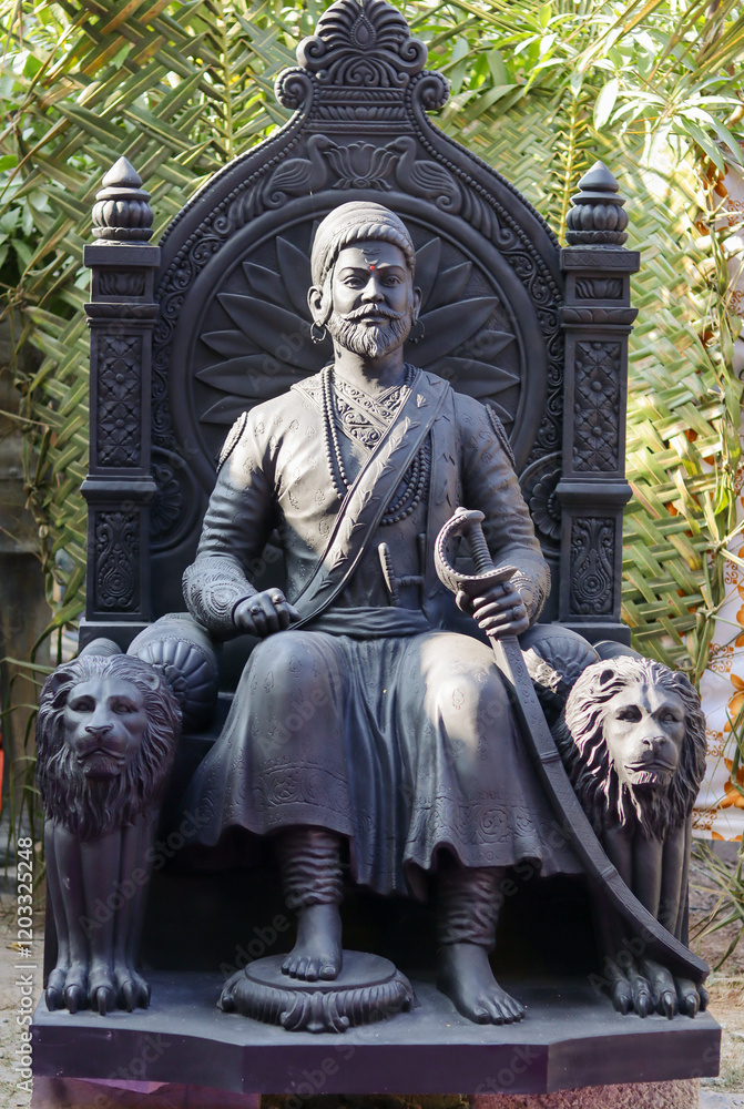 A Fine art Sculpture of Chhatrapati Shivaji maharaja, life size, carved ...