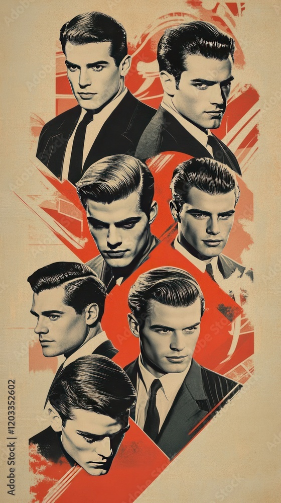 Classic mens hairstyle banner showcasing iconic looks from the 1930s ...