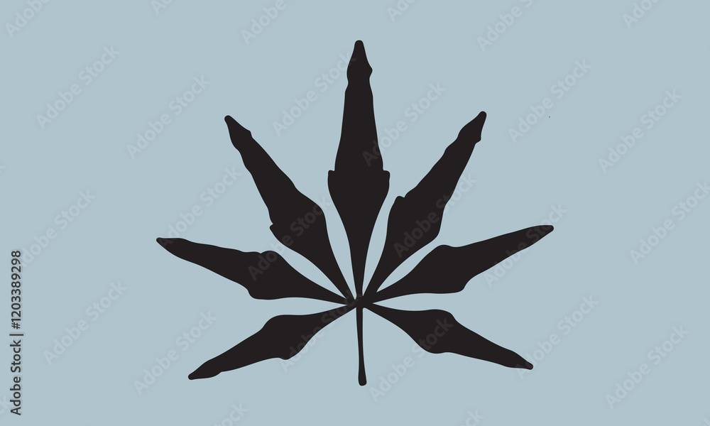 Sativa and indica Silhouette illustration Vector Art on White ...