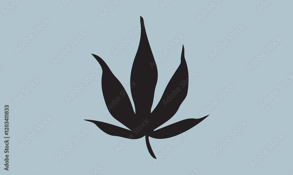 Sativa and indica Silhouette illustration Vector Art on White ...