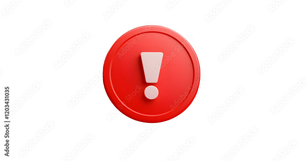 Red notification reminder icon chat message of attention alert alarm ...