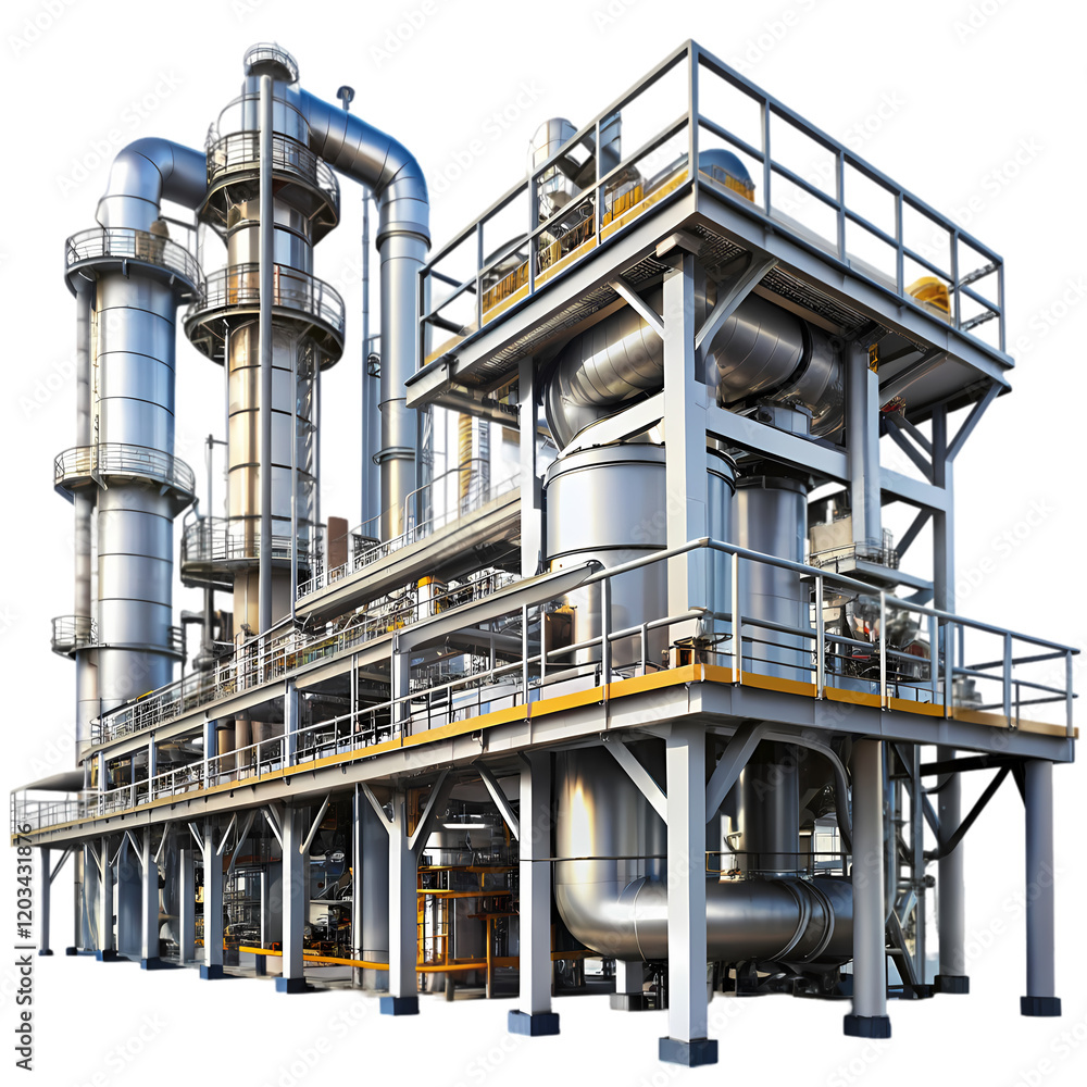 Industrial Refinery Plant Steel Structure Detailed Modern Design oil ...