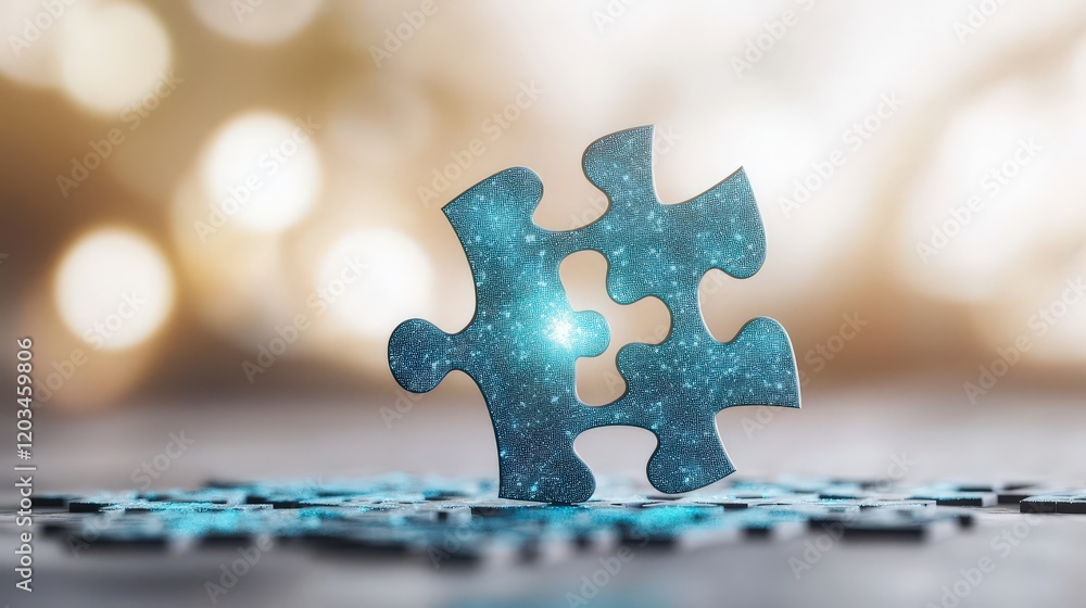 The low polygon, triangle style design of the jigsaw puzzle pieces ...