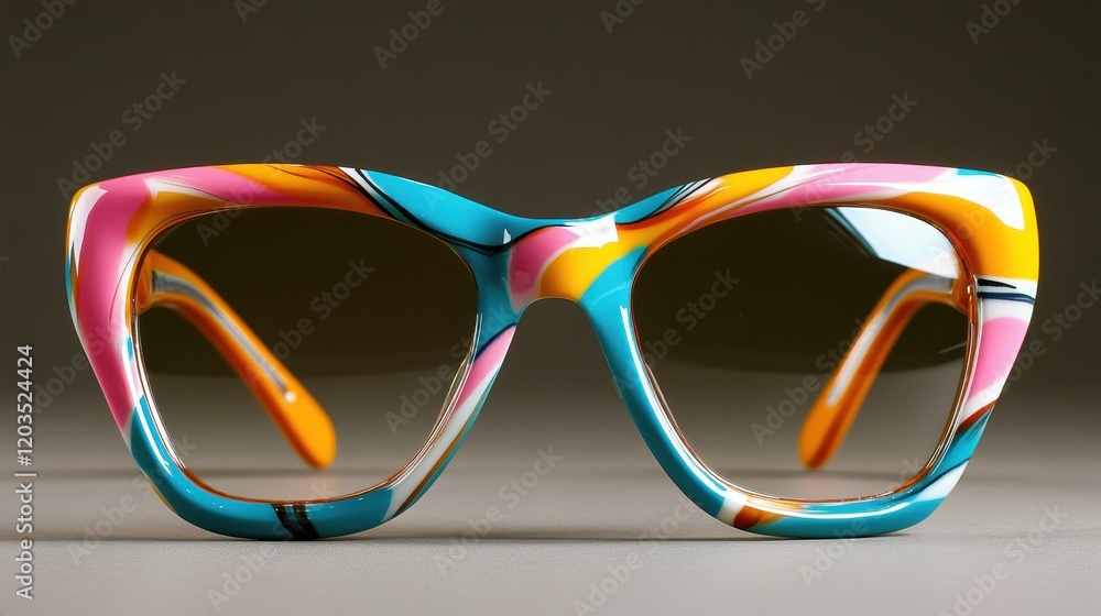 These bold cat-eye sunglasses are a vibrant mix of colors, capturing ...