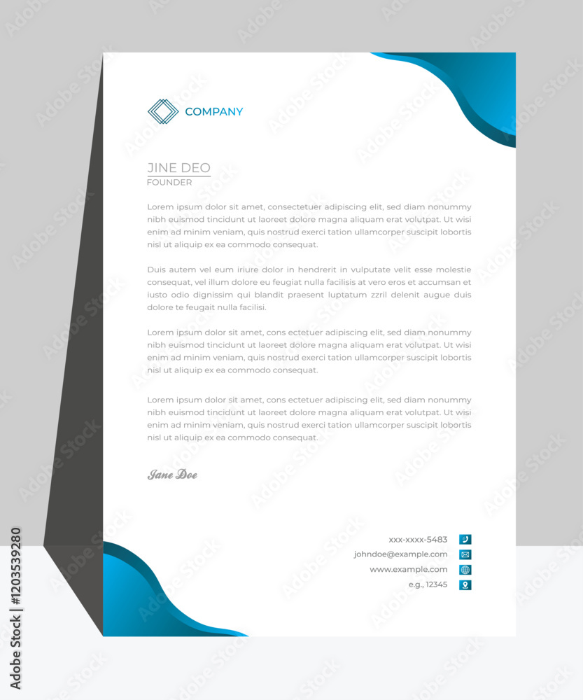 Letterhead design template for business. Simple and fist class ...