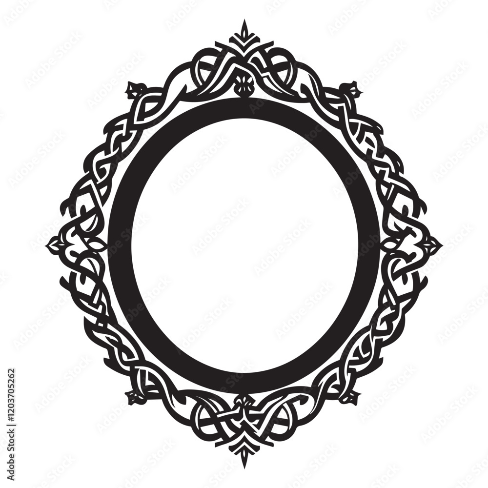 Gothic Mirror Silhouette Design, Gothic Mirror Frame Vector ...