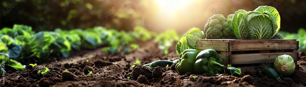 Vintage backyard scene with a thriving farm, showcasing intercropping ...