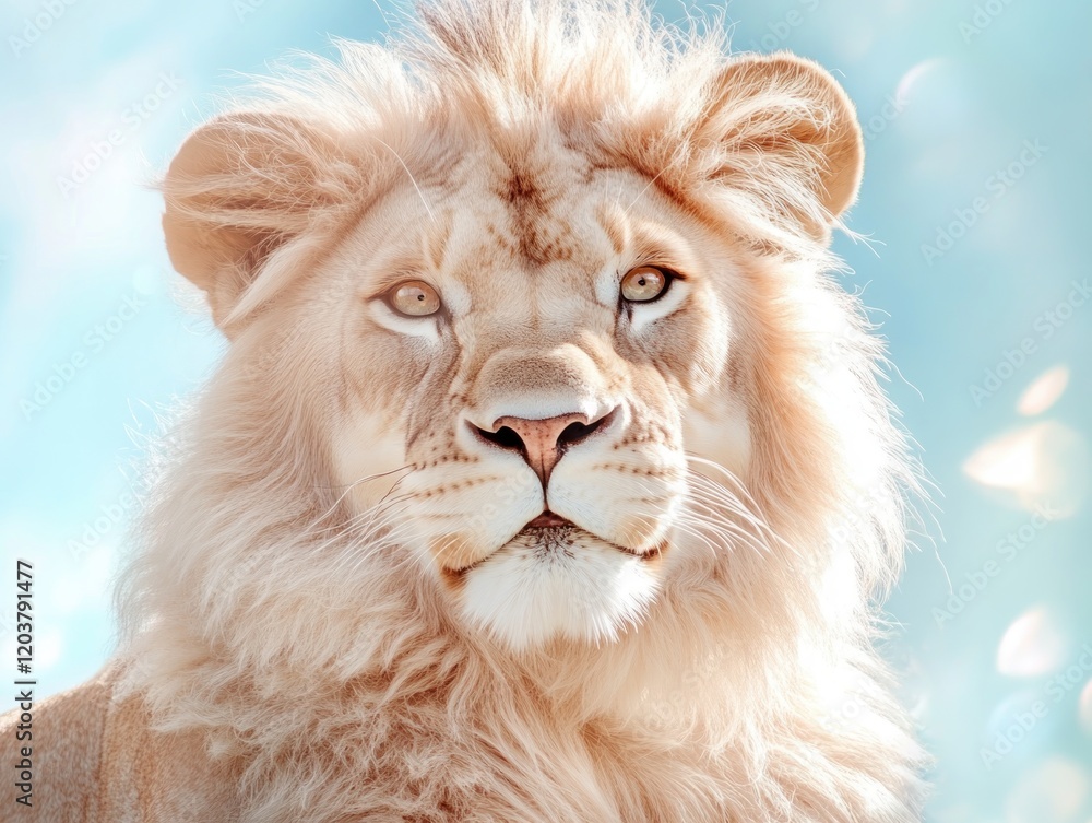 Majestic White Lion Portrait An artistic zoo lion portrait, blending ...