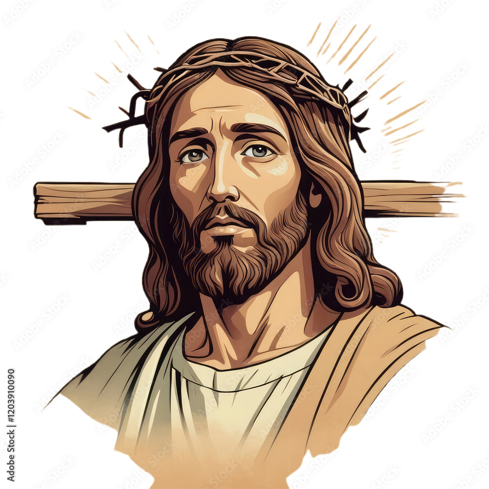 Jesus with transparent background PNG and JPEG image Stock Illustration ...