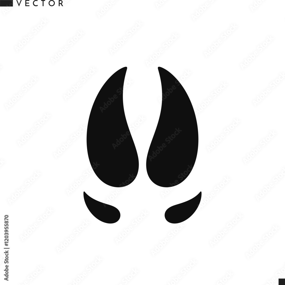 Pig footprint silhouette. Animal footprint vector. Wild boar sign 素材庫向量 ...