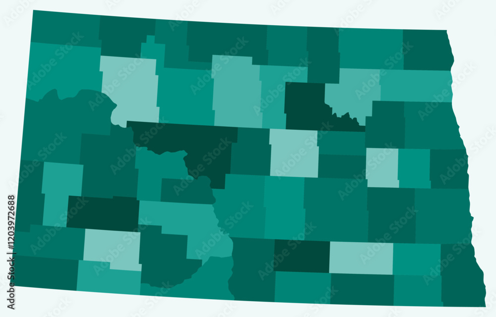 Map of North Dakota with counties. Just a simple state border map with ...