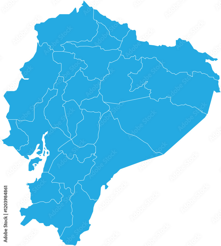 Blue scale Ecuador map with outline border Stock Vector | Adobe Stock