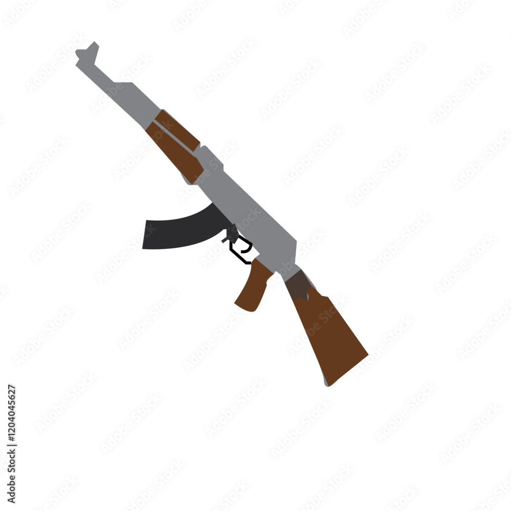 Russian kalashnikov automatic machine assault rifle ak 47 isolated on ...