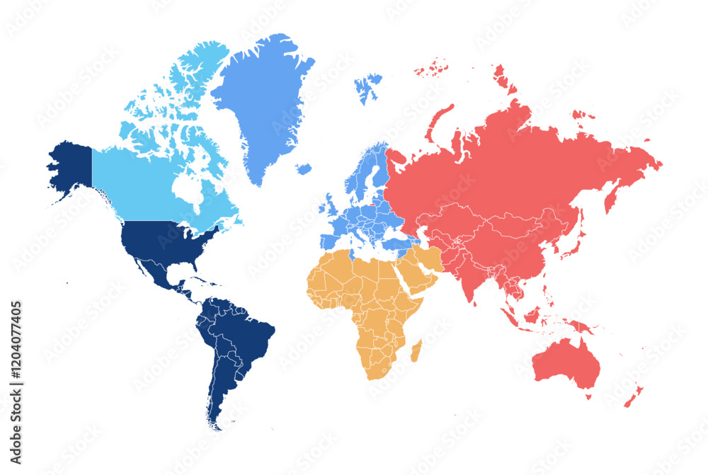World map isolated modern colorful style. for website layouts ...