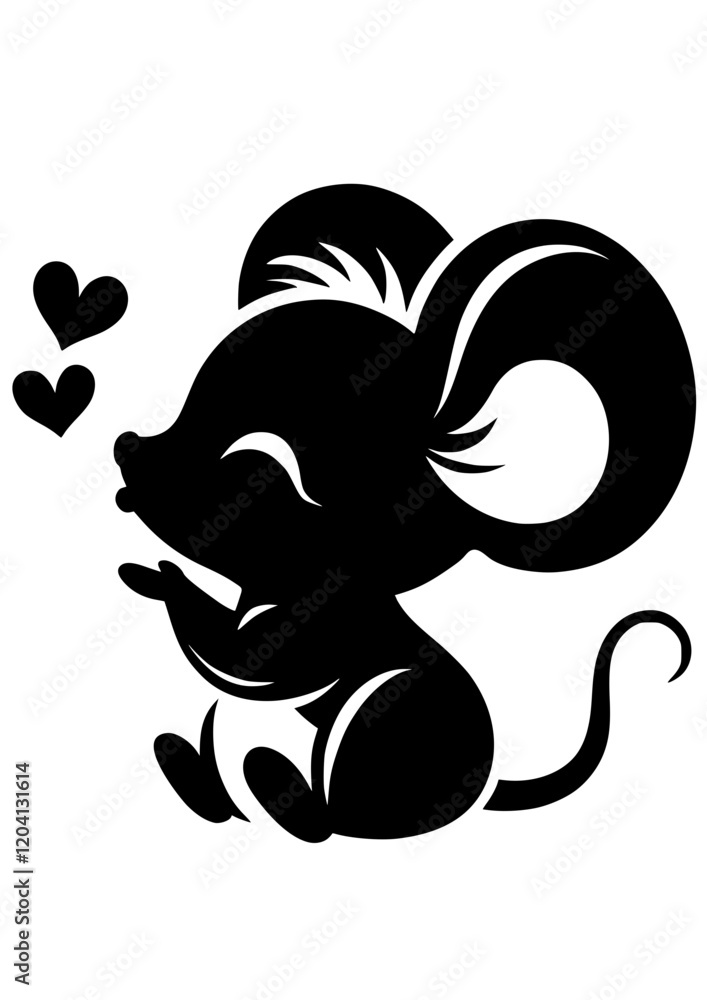 Mouse Kiss SVG, Little Mouse svg, Mouse Clipart, Cute Mouse SVG Vector ...