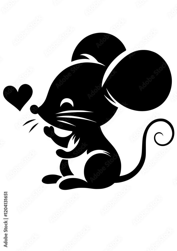 Mouse Kiss SVG, Little Mouse svg, Mouse Clipart, Cute Mouse SVG Vector ...