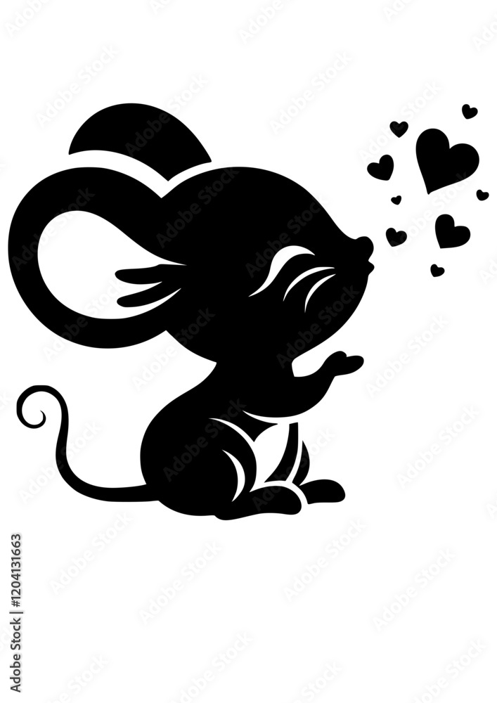 Mouse Kiss SVG, Little Mouse svg, Mouse Clipart, Cute Mouse SVG Vector ...