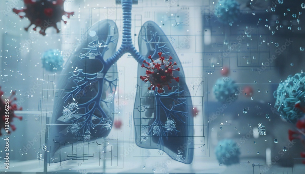 Image of HMPV, a respiratory virus that causes flu-like symptoms ...