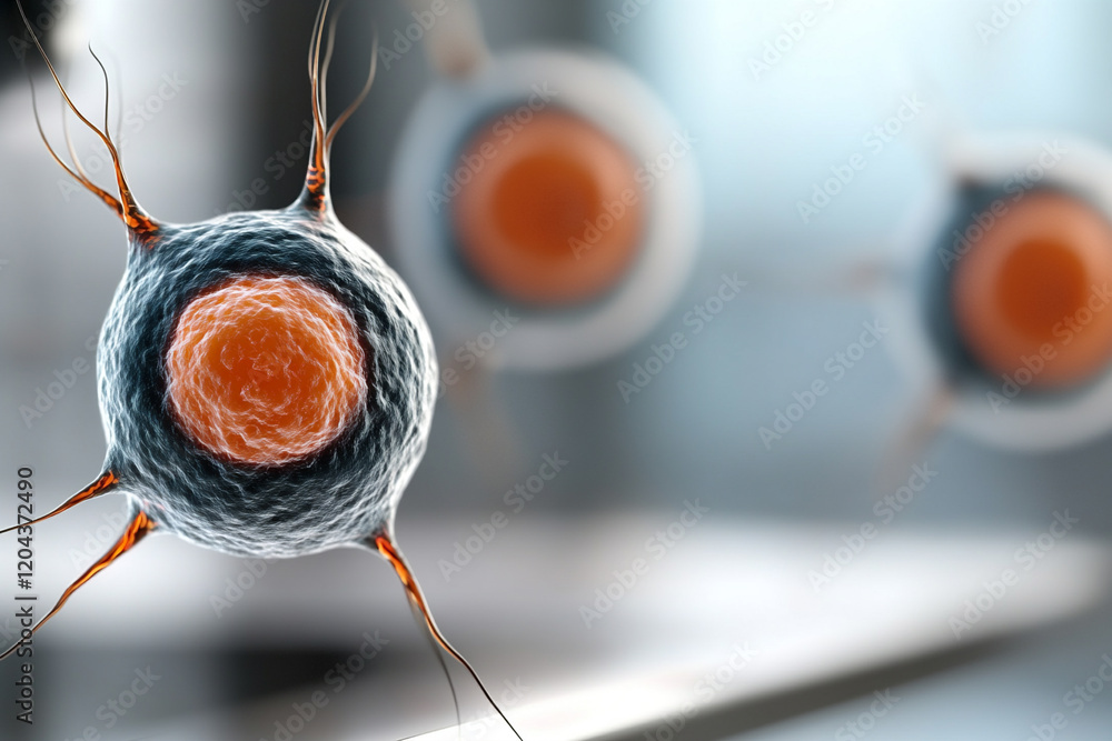 Damaged Cells Observed Under a Microscope Revealing Structural ...