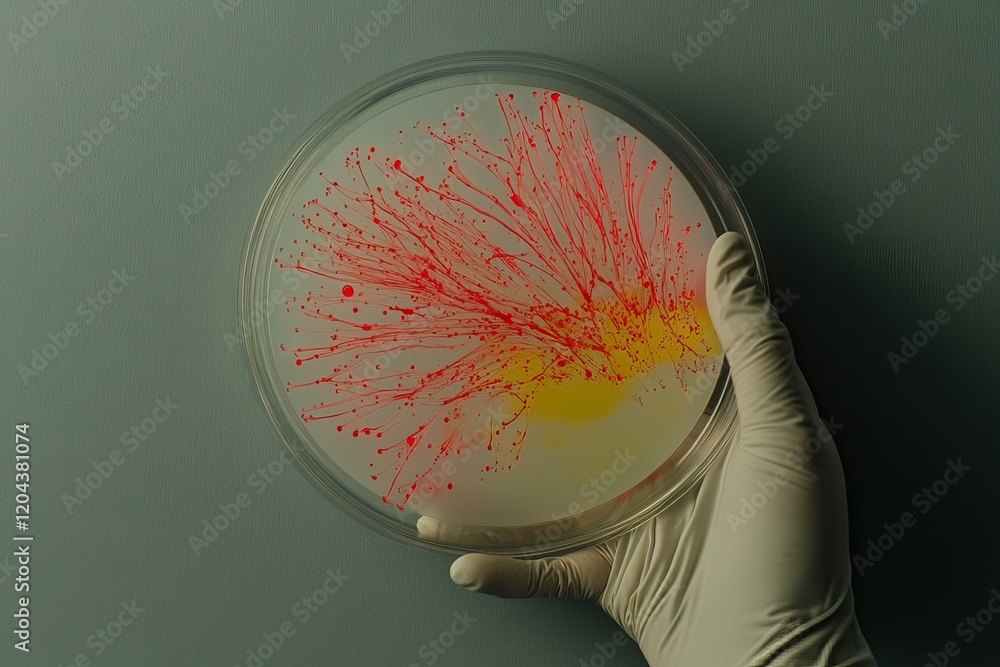 Colorful Bacterial Growth in Petri Dishes. AI generated image Stock ...