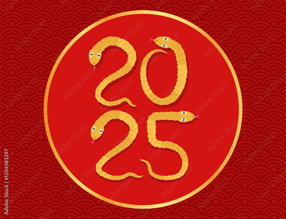 Vector Vintage Typography Poster 2025 Chinese New Year. Snake ...