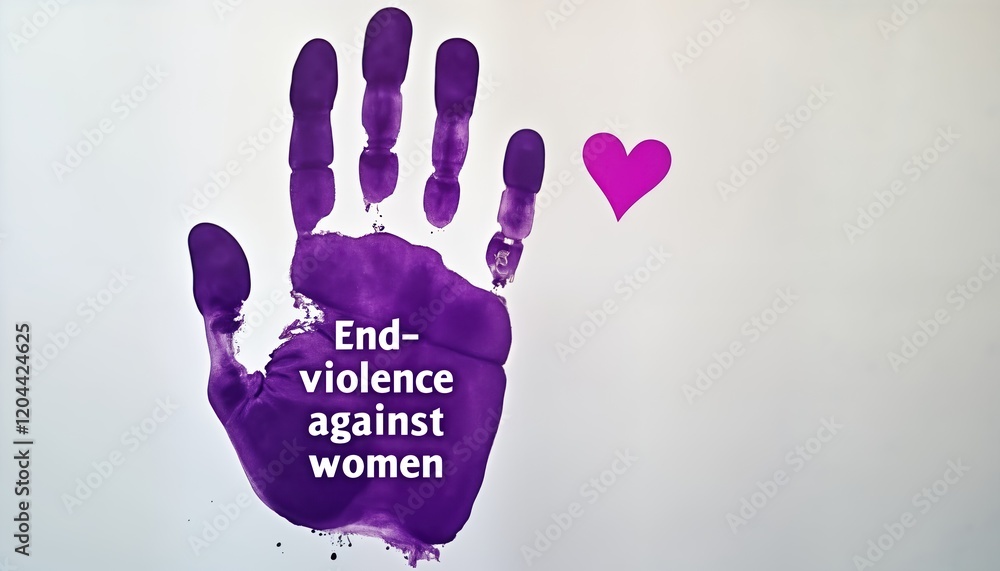 Purple handprint highlights movement against violence against women ...