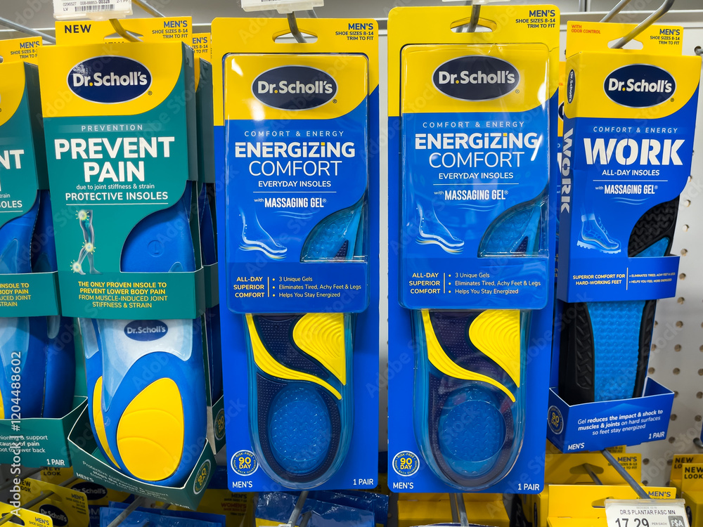 NORTH PORT, FLORIDA - JANUARY 18, 2025 : Dr Scholls cushioning gel ...