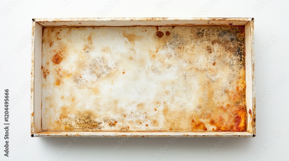 ภาพประกอบ Stock Greasy, used pizza box left open, with crumbs and ...