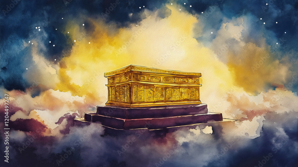 Stock-Illustration „Golden Ark of the Covenant Illustration with ...