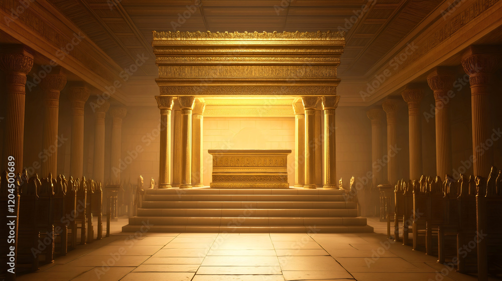Golden Ark of the Covenant Religious Illustration of the Jewish ...