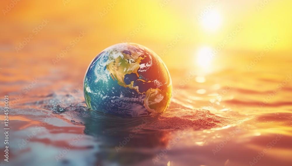 Global Warming: Earth'S Scorching Heat Wave And Melting Globe. Rising ...