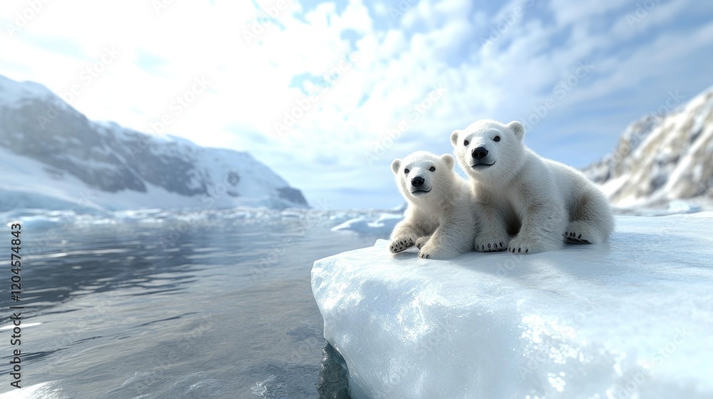 Polar bears white: Arctic predator, icy habitat, snowy camouflage ...