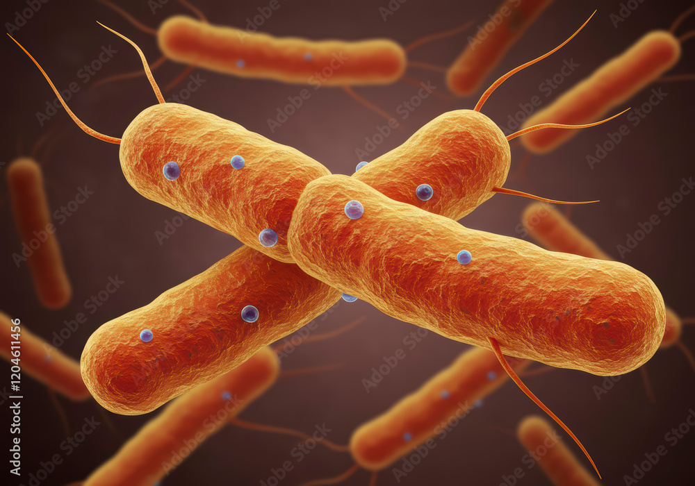 3D illustration of Streptococcus pneumoniae bacteria, highlighting its ...