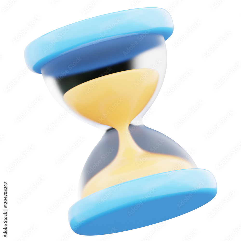 Hourglass dynamic countdown timer with sand 3d render icon illustration ...