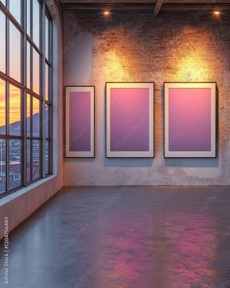 Minimalist Art Gallery Frame Mockup Set of Four Thin White Frames Empty ...