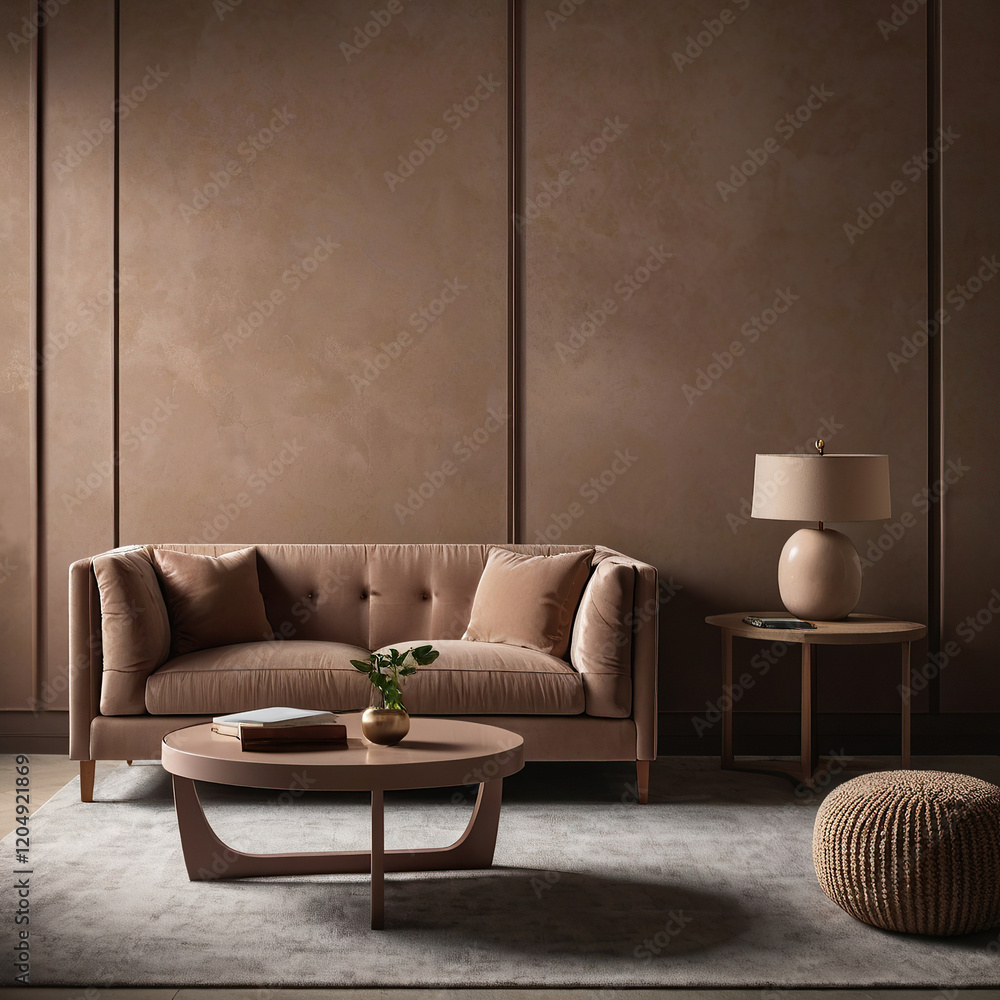 Mocca mousse Pantone color of the year 2025 in a minimalist modern ...