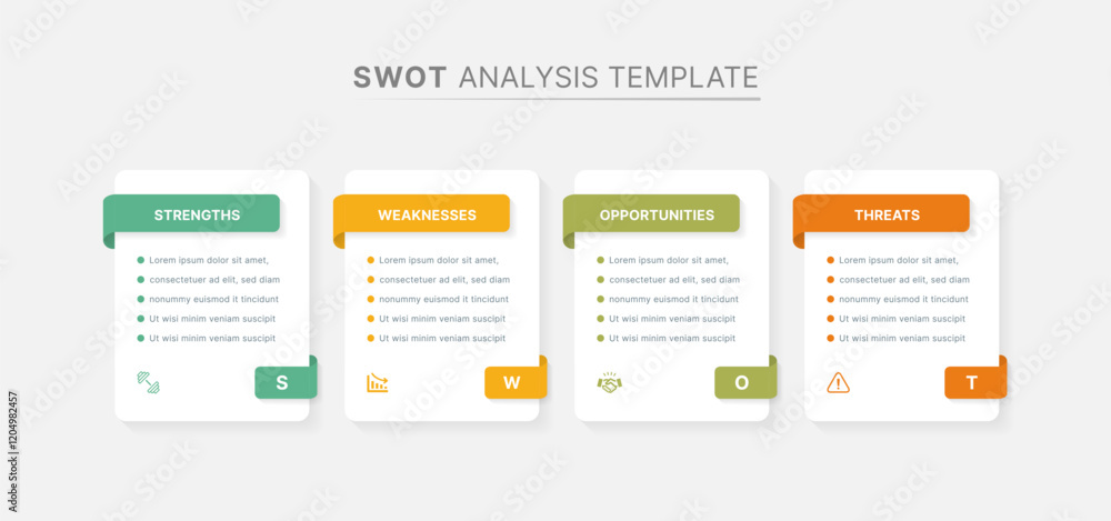 SWOT Analysis Infographic Chart Template Design Stock Vector | Adobe Stock