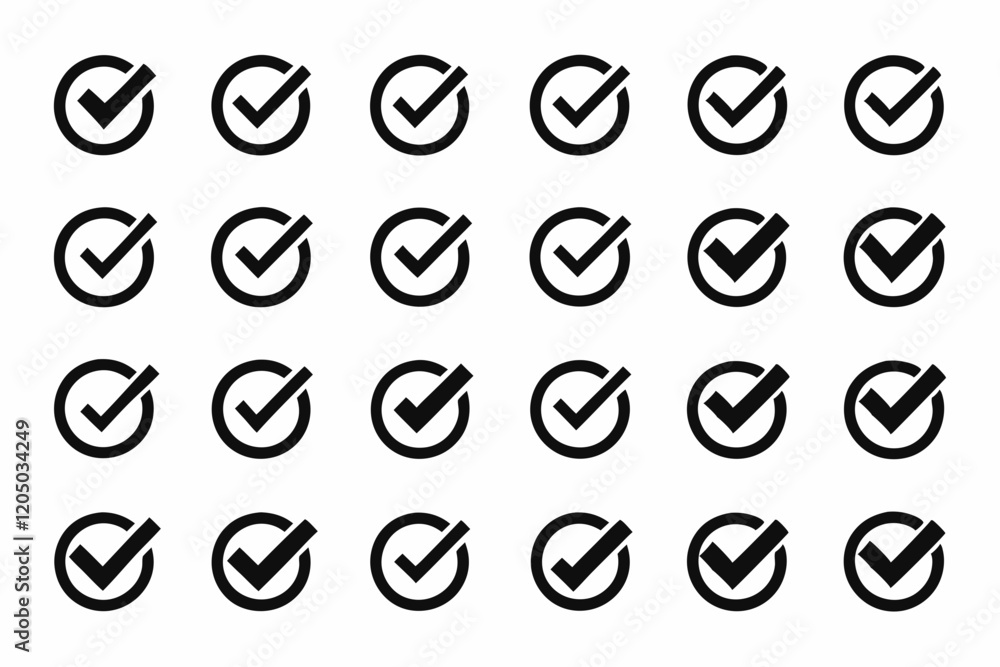 Check mark black icon set. Checkmark icons. Collections check mark ...