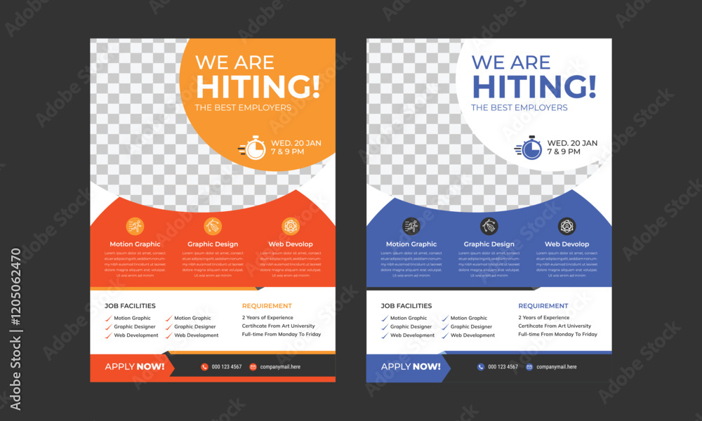 We are hiring flyer design template bundle, Poster or flyer templates ...