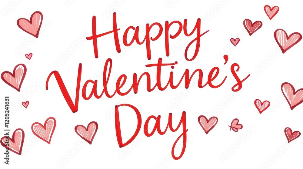 Red vector alphabet letters forming a heart shape, a romantic design ...