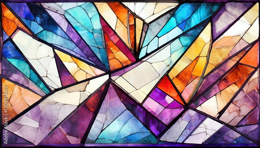Ametrine crystal stained glass texture, bright shades of colors and ...