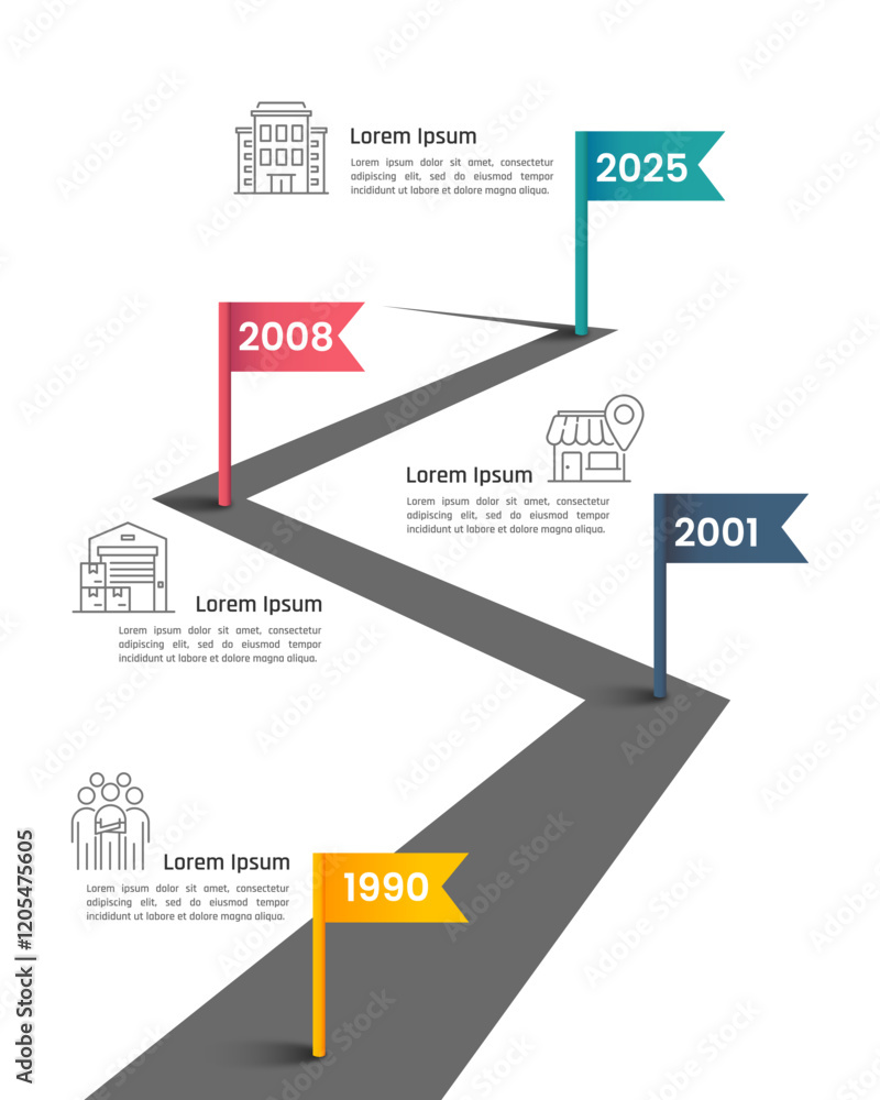 Infographic 4 Key Events to Success. Presentation, Poster, Banner ...