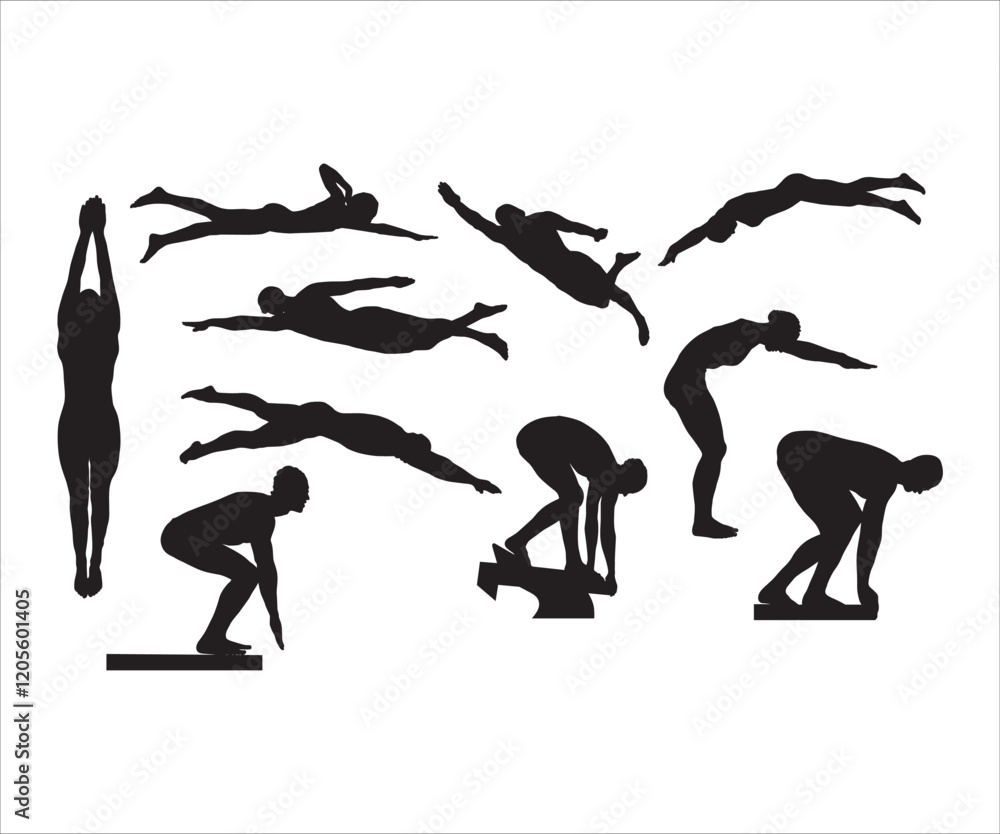 Vector de Stock Swimming svg, Swimmer svg, Swim svg, Swimmer SVG Bundle ...