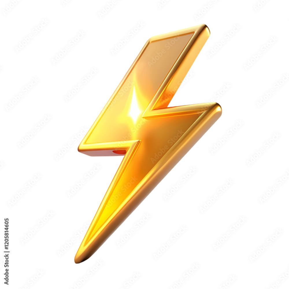 ⚡️Electric Thunder Energy: 3D Lightning Bolt Icon, Powerful Charge ...