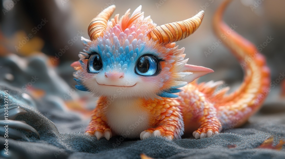 Q-version dragon, blind box design, OC render, ultra-high detail, C4D ...