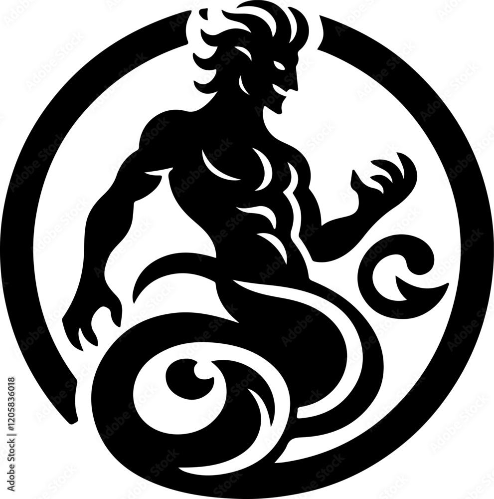 vector sketch illustration of the warrior symbol logo icon as a symbol ...