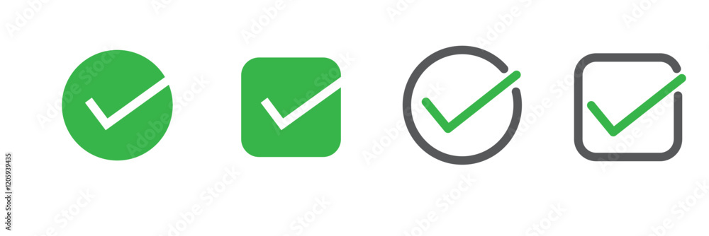check box icon with correct, accept checkmark icons green tick box ...