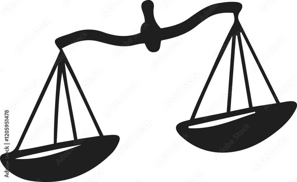 Black balance scale icon silhouette vector art illustration Stock ...